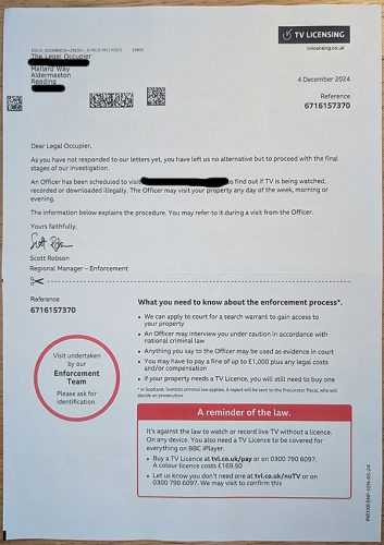 Two more TV Licensing letters to finish 2024 | Ministry of Propaganda